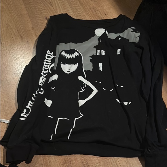 Dolls Kill | Tops | Dolls Kill Black Graphic Long Sleeve Top | Poshmark